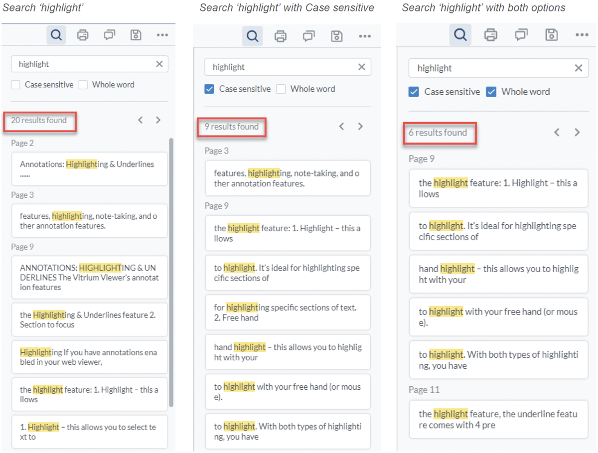 Regular Search Function | Vitrium Web Viewer Guide